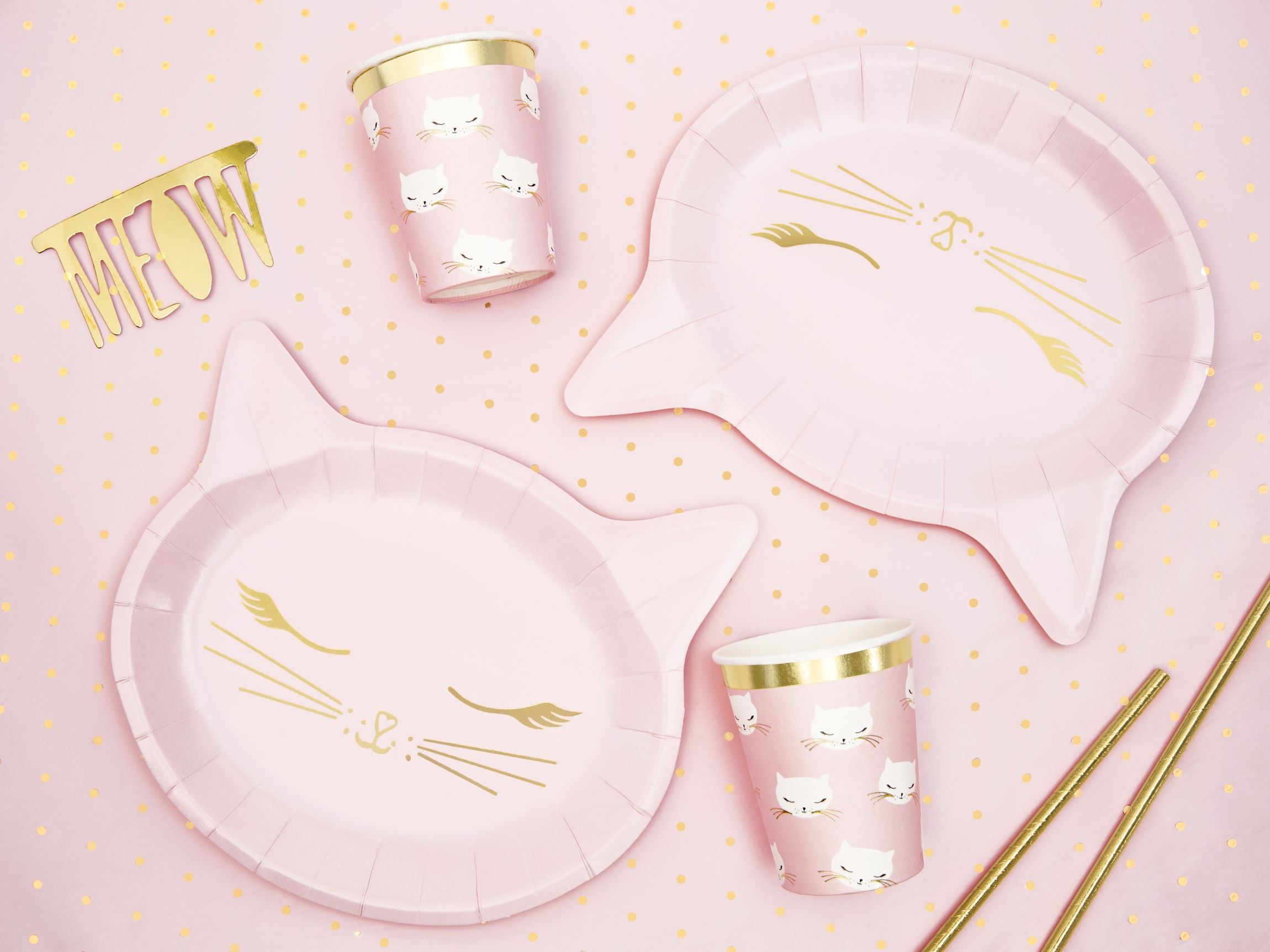 Cat Theme Birthday Party Paper Plates Pack of 6