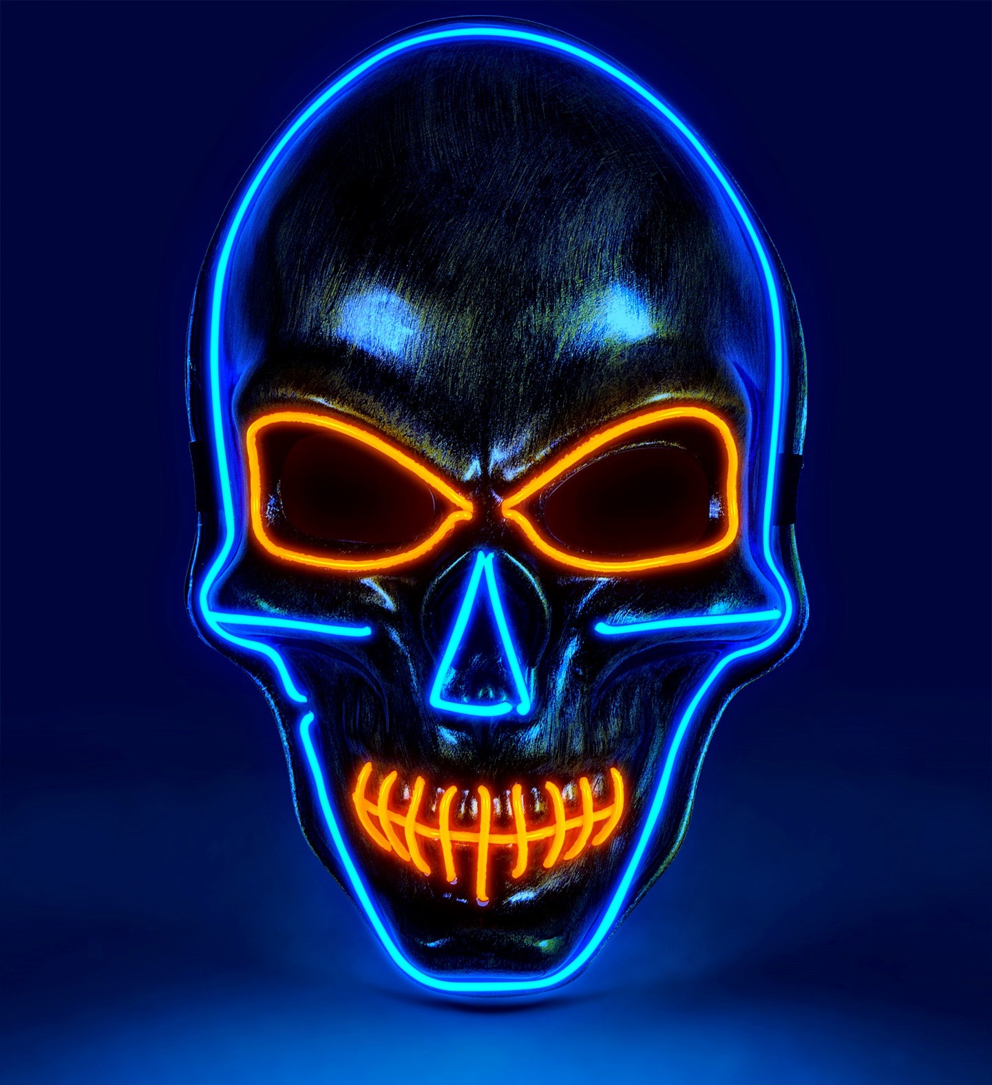 Coloured LED Gold Skull Mask