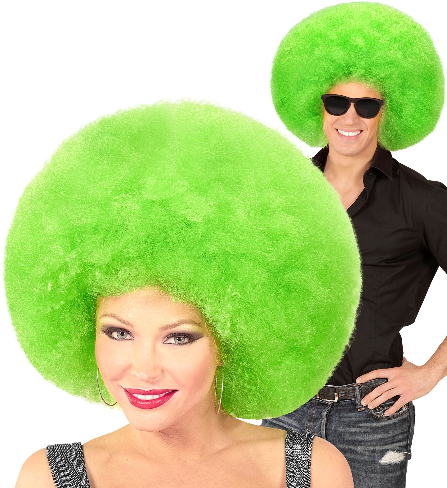 Green Oversized Afro Wig