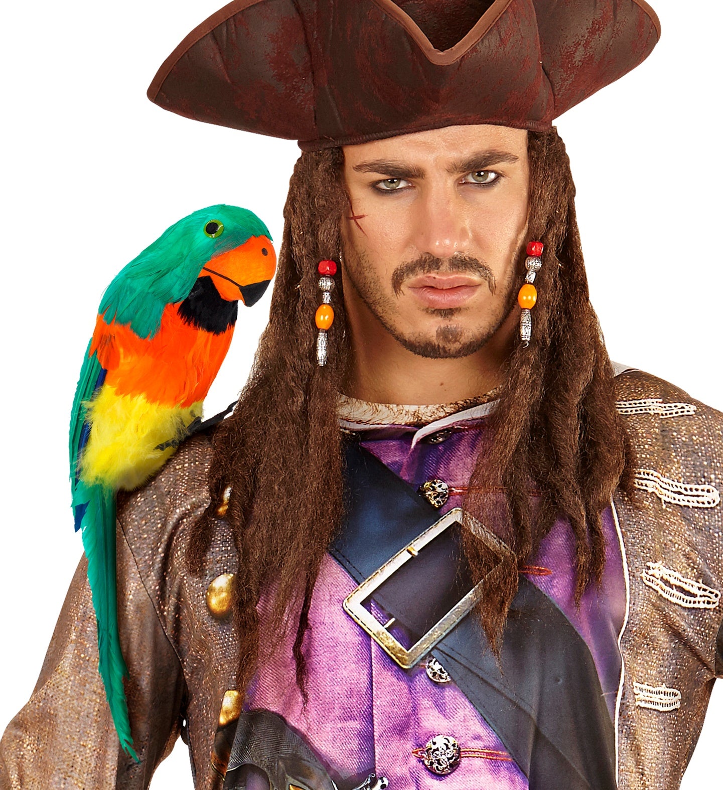 Green Pirate Shoulder Parrot Costume Accessory