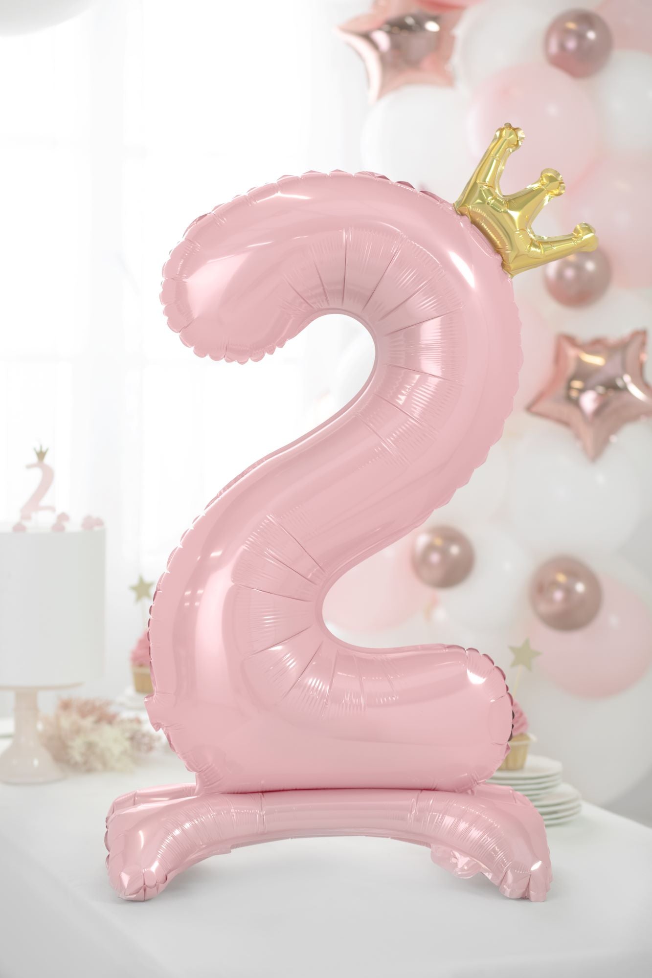 Standing Number 2 Balloon Pink