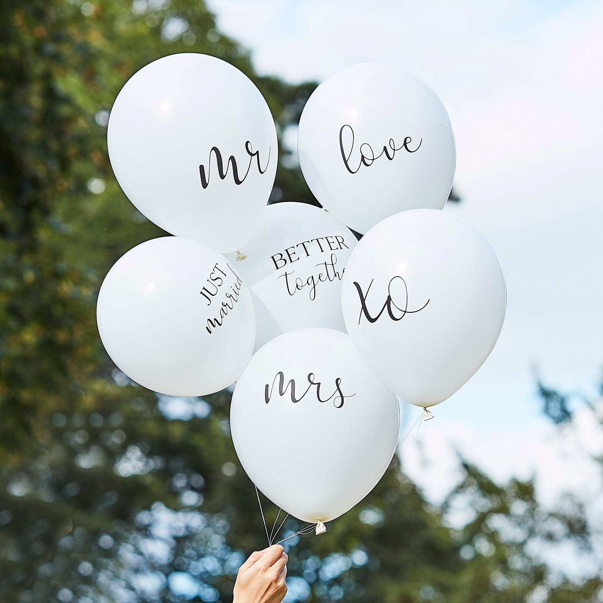 White Wedding Balloons | Slogan Decor for Wedding Celebrations