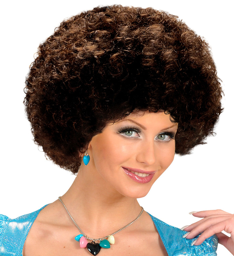 Brown 70's Disco Afro Wig Unisex