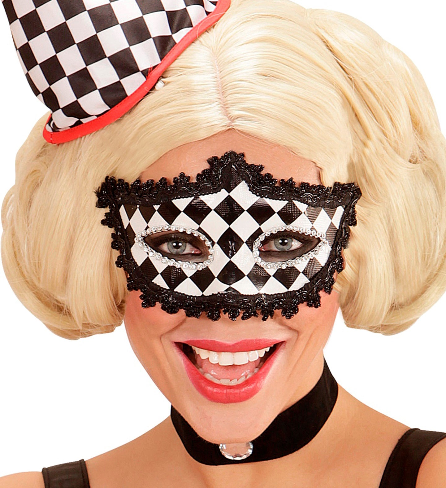 Checkered Perrot Eye-mask Masquerade