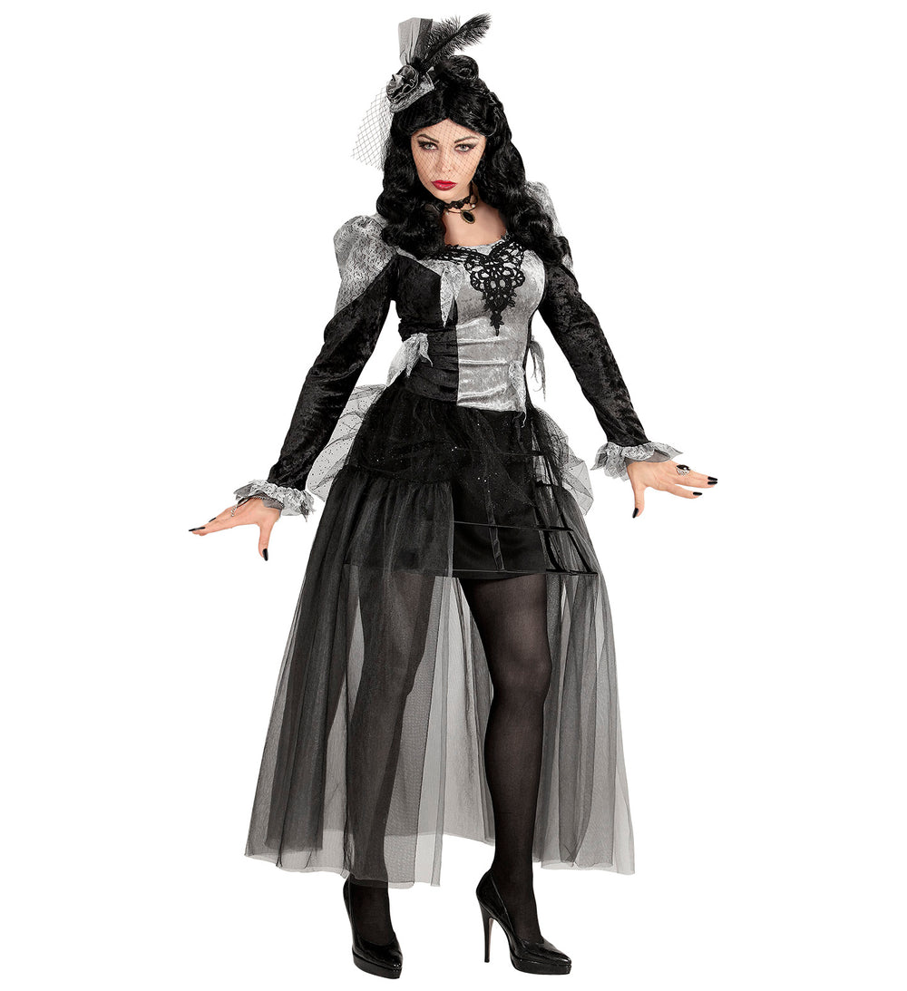 Dark Countess Costume Ladies Vampire Black Widow Adult