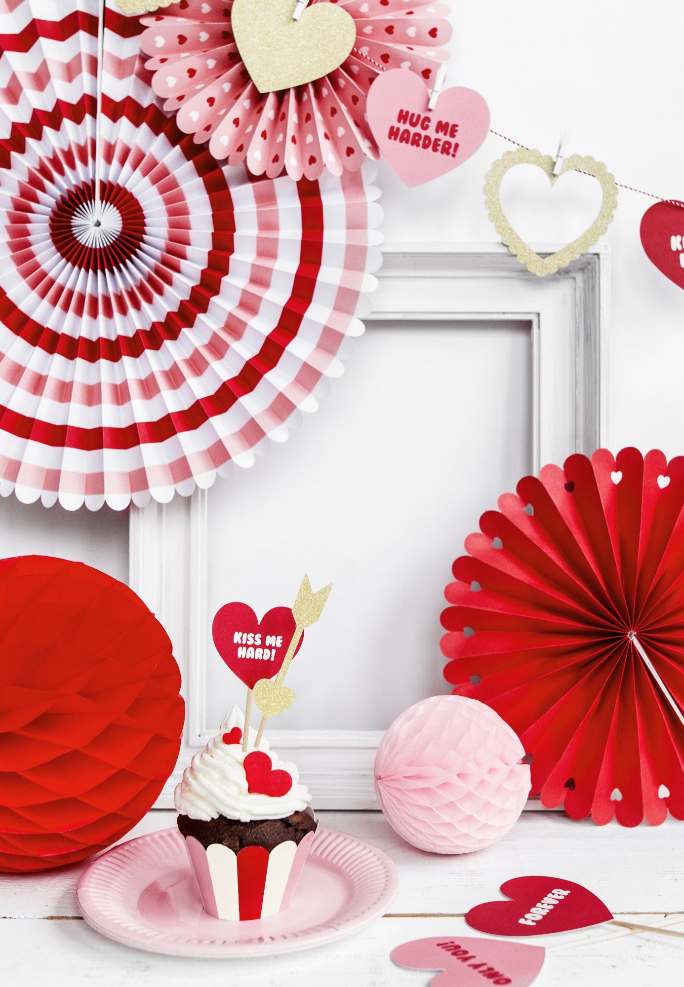 Red Rosettes Sweet Love Party Decorations
