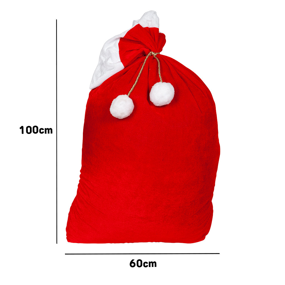 Deluxe Red Velvet Santa Claus Sack Large