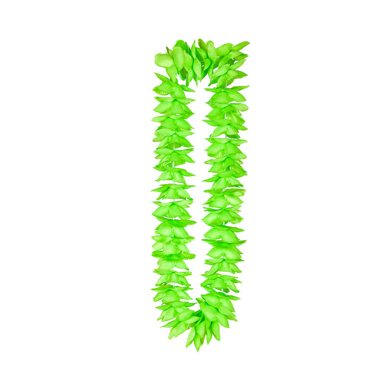 Deluxe Satin Lei Green Hawaiian Party Leis