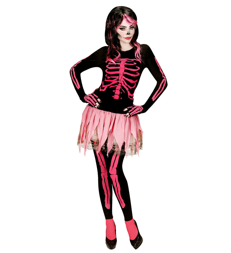 Ladies Neon Skeleton Halloween Costume