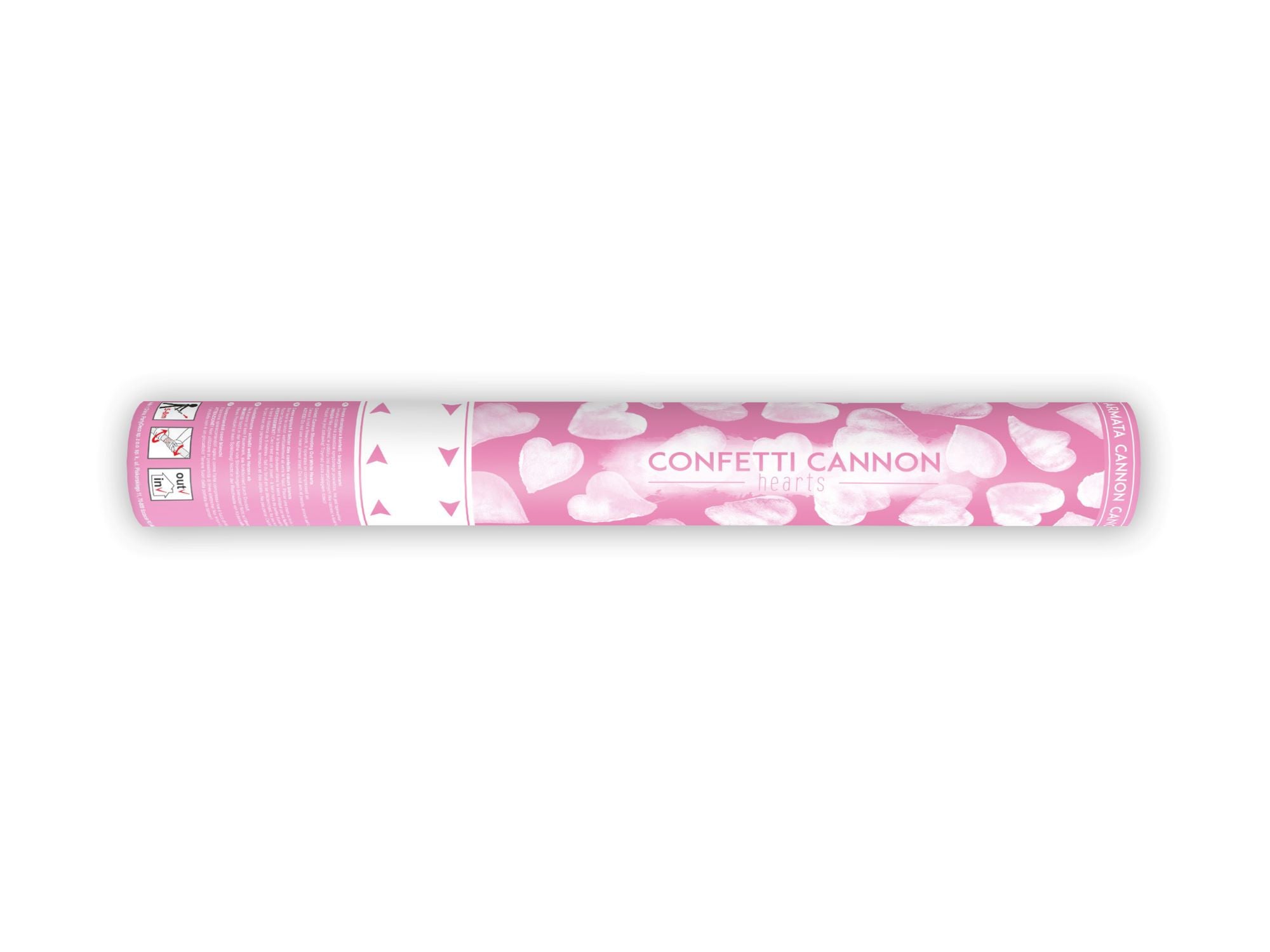 White Hearts Tissue Paper Confetti Cannon 40cm